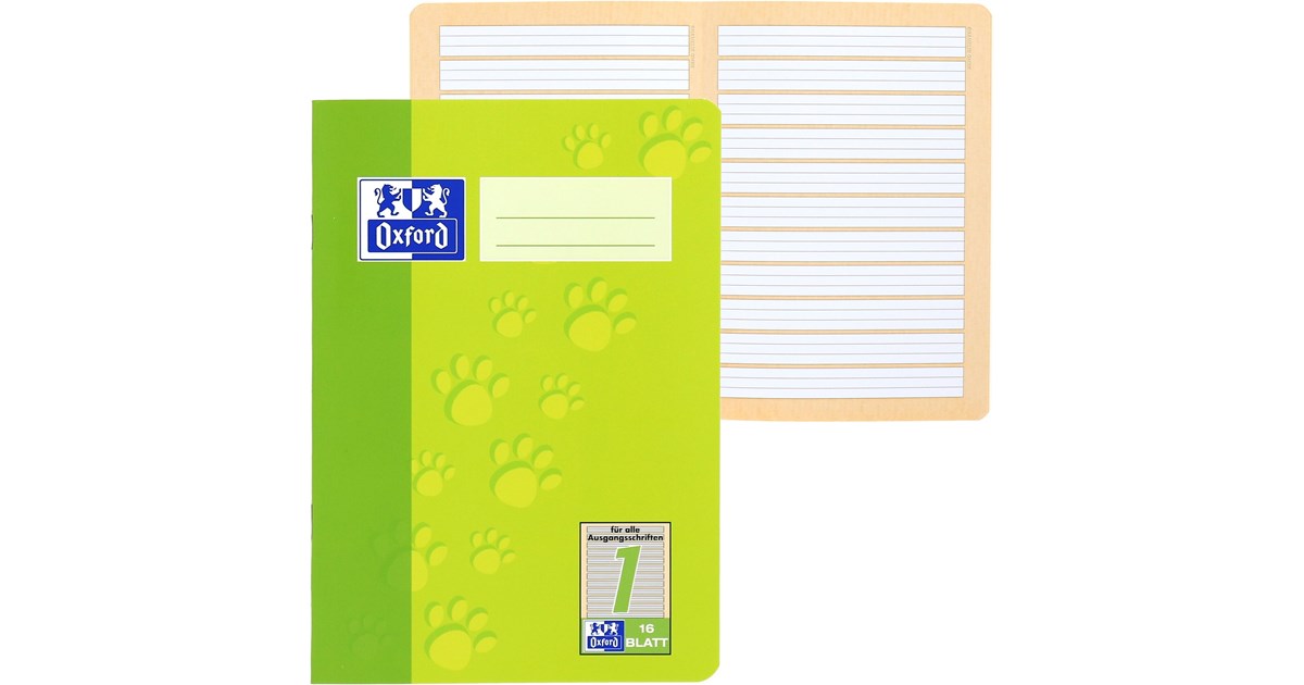 OXFORD 100050406 - Schule Schulheft A5, 16 Blatt, Lineatur 1, Optik Paper®