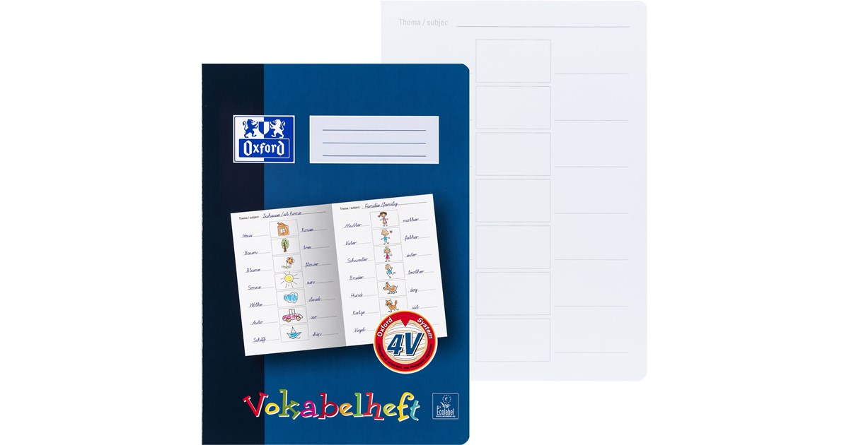 OXFORD 100057955 - Oxford Vokabelheft A4-Lineatur V4-16 Blatt-90g/qm