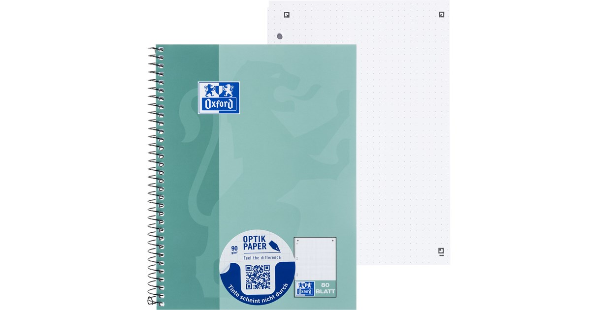 OXFORD 400132392 - Collegeblock A5+, 80 Blatt, Microperforation und ...